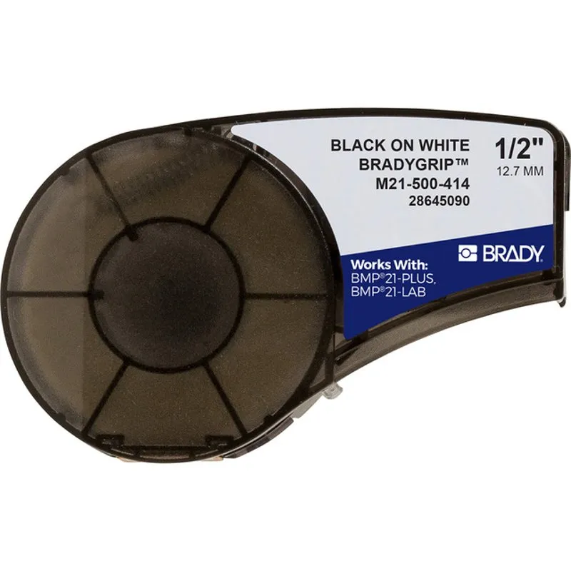 BMP21 Plus Series BradyGrip Labels 0.5" x 10', White By Brady M21-500 ...